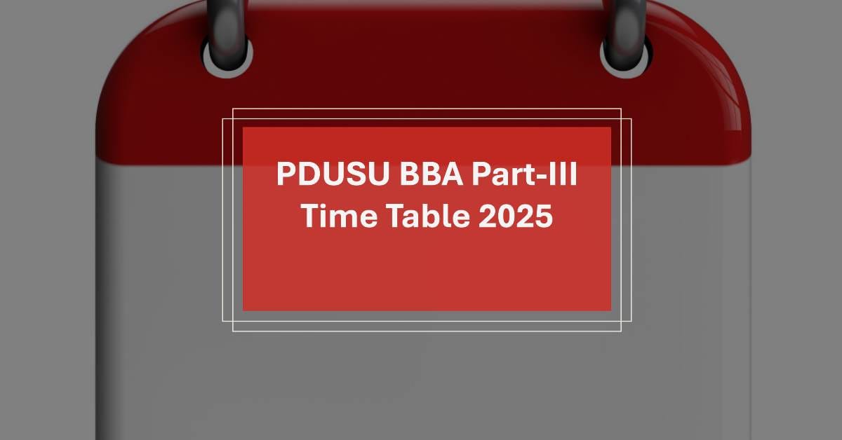 PDUSU UG BBA Part-III Time Table 2025 Shekhawati University