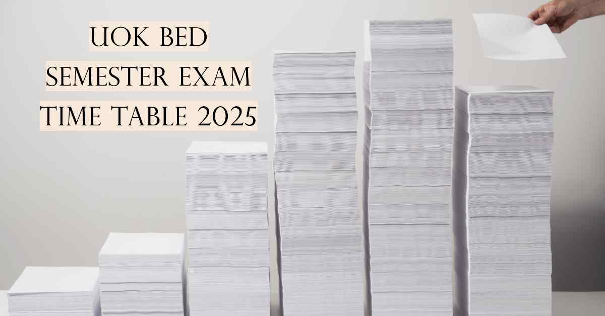 UOK BEd 1st and 3rd Semester Exam Time Table 2025 Released